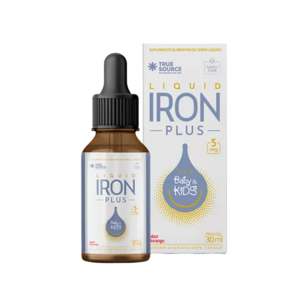 IRON PLUS FOR BABY E KIDS 30ML SABOR MORANGO - TRUE SOURCE – Fast Nutri